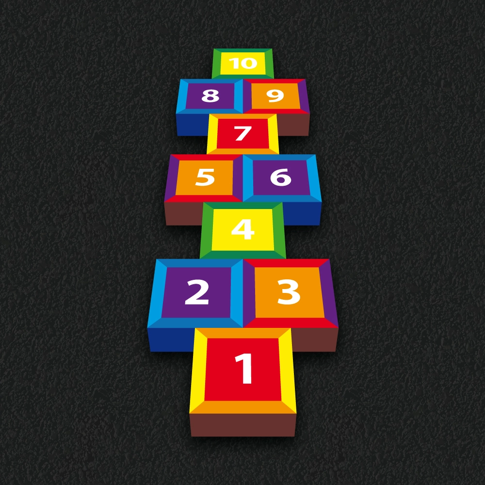 3D Hopscotch Playground Marking | School Thermoplastic Markings | Uniplay